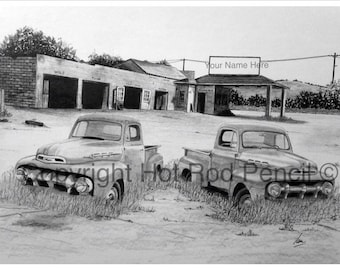 48-49-50-51-52-53 Chevy Pickup Truck Customized Pencil Drawing | Etsy