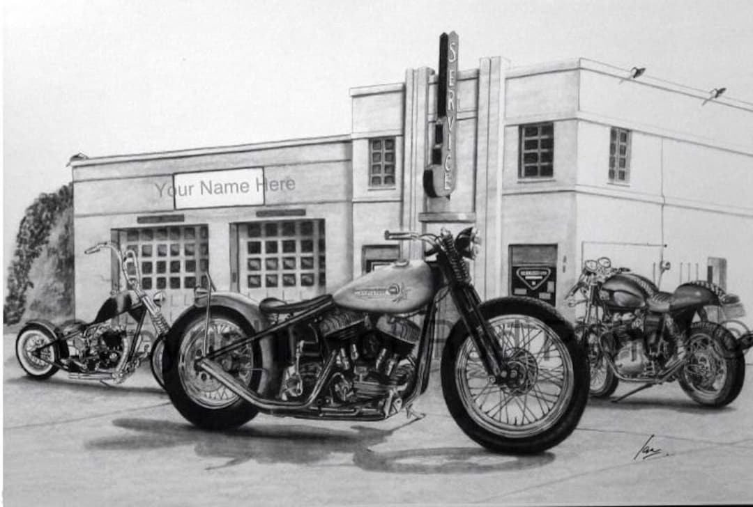 Triumph & Harley Bobber / Chopper / Cafe Racer Customized Pencil ...