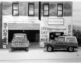 1957 Ford Ranchero Customized Pencil Drawing Print - Etsy