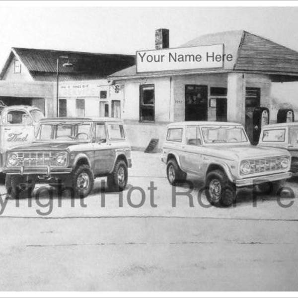 Drawing Ford Bronco - Etsy