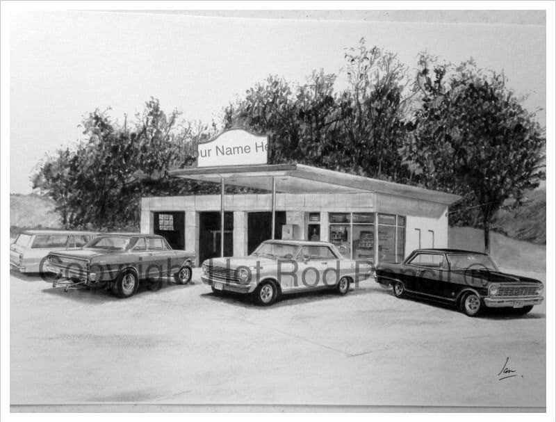 62-63-64-65 Chevy Nova Customized Pencil Drawing Print - Etsy