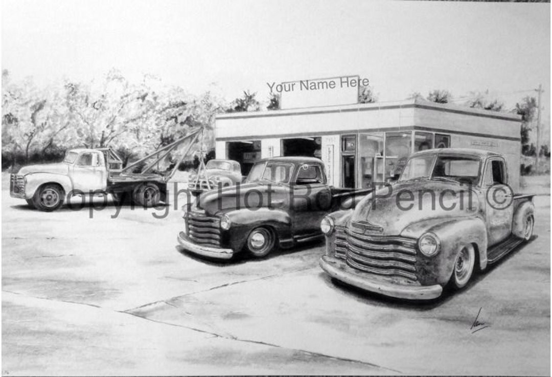 48-49-50-51-52-53 Chevy Pickup Truck, Wrecker, Customized Pencil ...