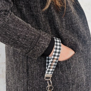 Personalized Gingham Wristlet Keychain, Monogram Keychain, Key Fob ...