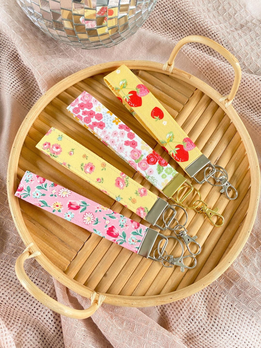 Wristlet Keychain for Women, Gold Key Fob Wristlet, Cute Keychain ...