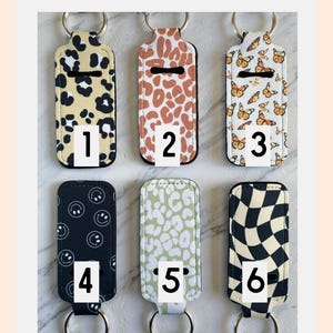 Checker Keychain Lip Balm Holder, Girly Chapstick Key Fob, Retro ...