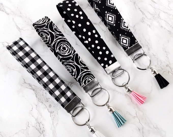 Custom Wristlet Keychain for Women, Girly Keychain With Tassel, Key Fob ...
