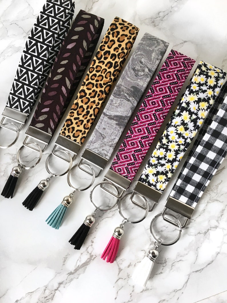 Custom Wristlet Keychain for Women Keychain With Tassel Key - Etsy