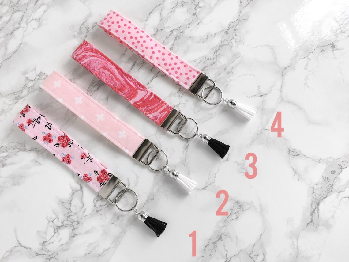 Custom Wristlet Keychain Girly Keychain With Silver Accents - Etsy