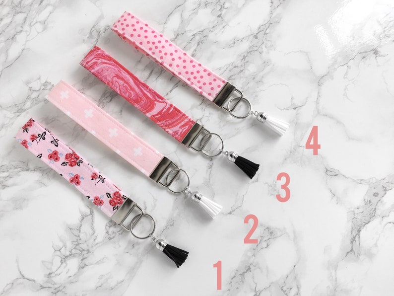 Custom Wristlet Keychain, Girly Keychain With Silver Accents, Key Fob ...