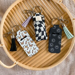 Checker Keychain Lip Balm Holder, Girly Chapstick Key Fob, Retro ...