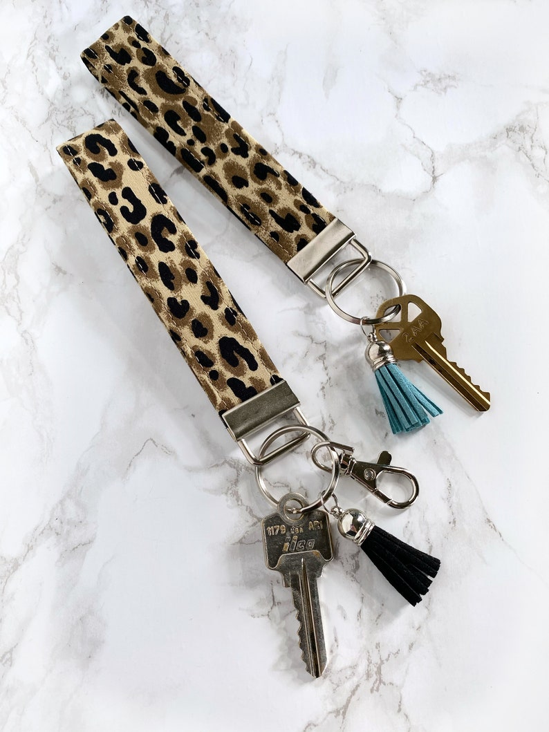 Leopard Wristlet Keychain Cheetah Key Fob Wristlet Keychain - Etsy
