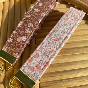 Pink Boho Wristlet Keychain, Gold Key Fob Wristlet, Keychain Wristlet ...