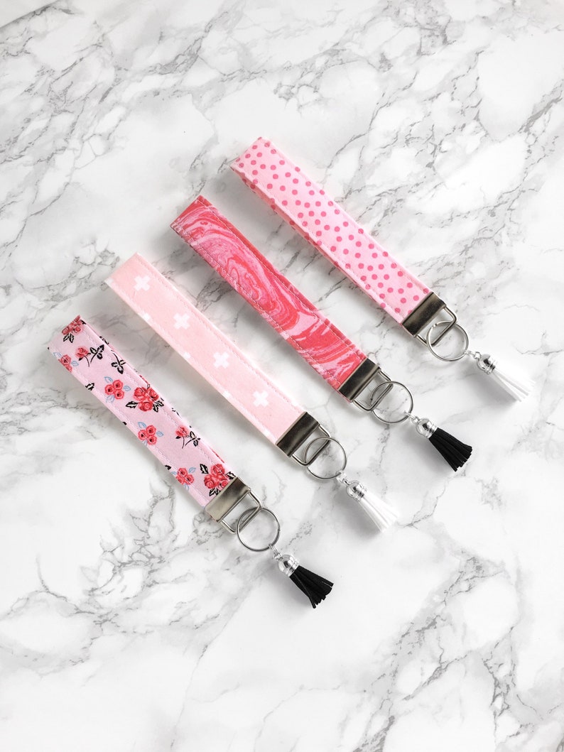 Custom Wristlet Keychain Girly Keychain With Silver Accents - Etsy