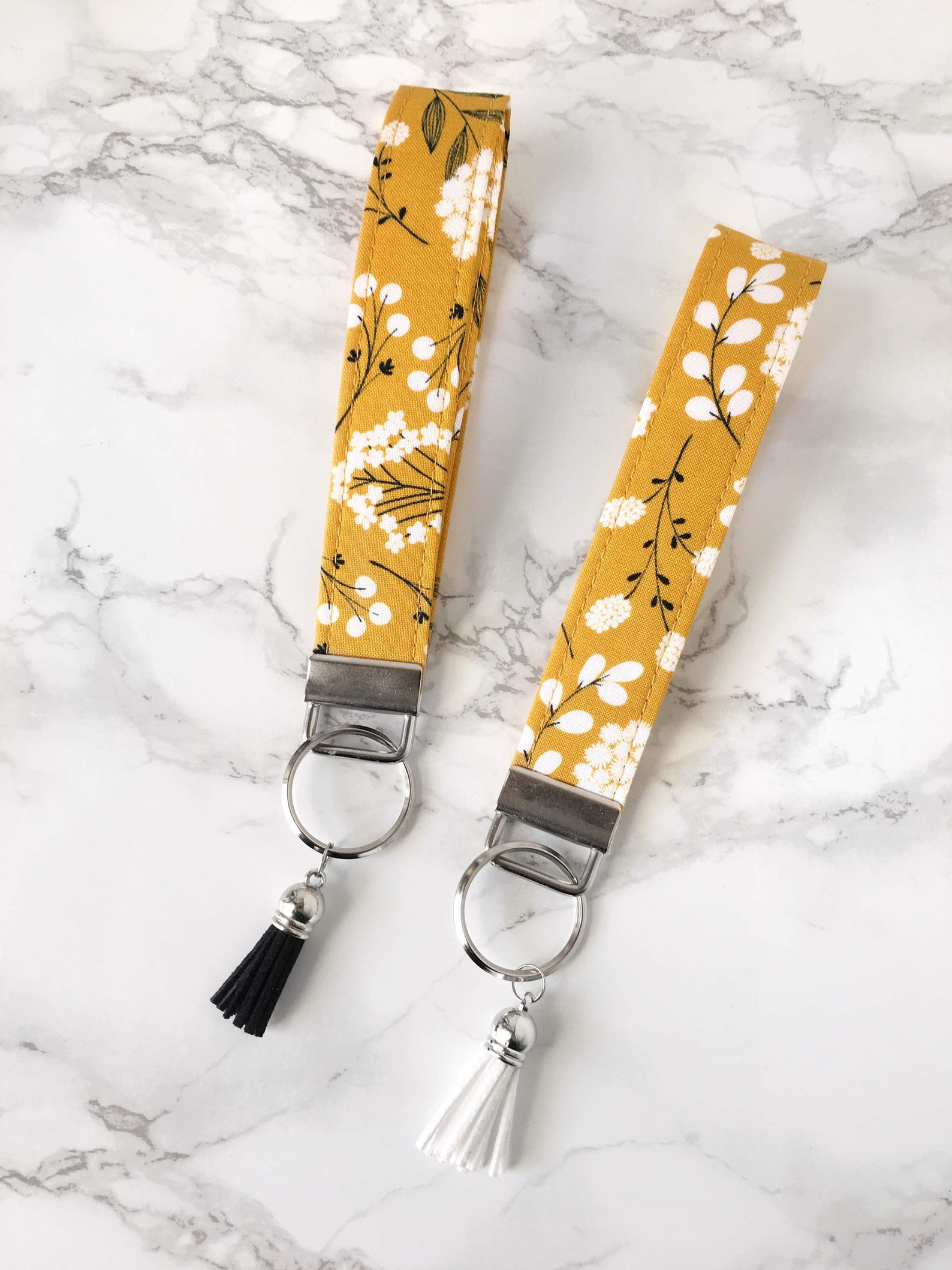 Gold Floral Key Chain for Woman Yellow Key Fob Wristlet - Etsy