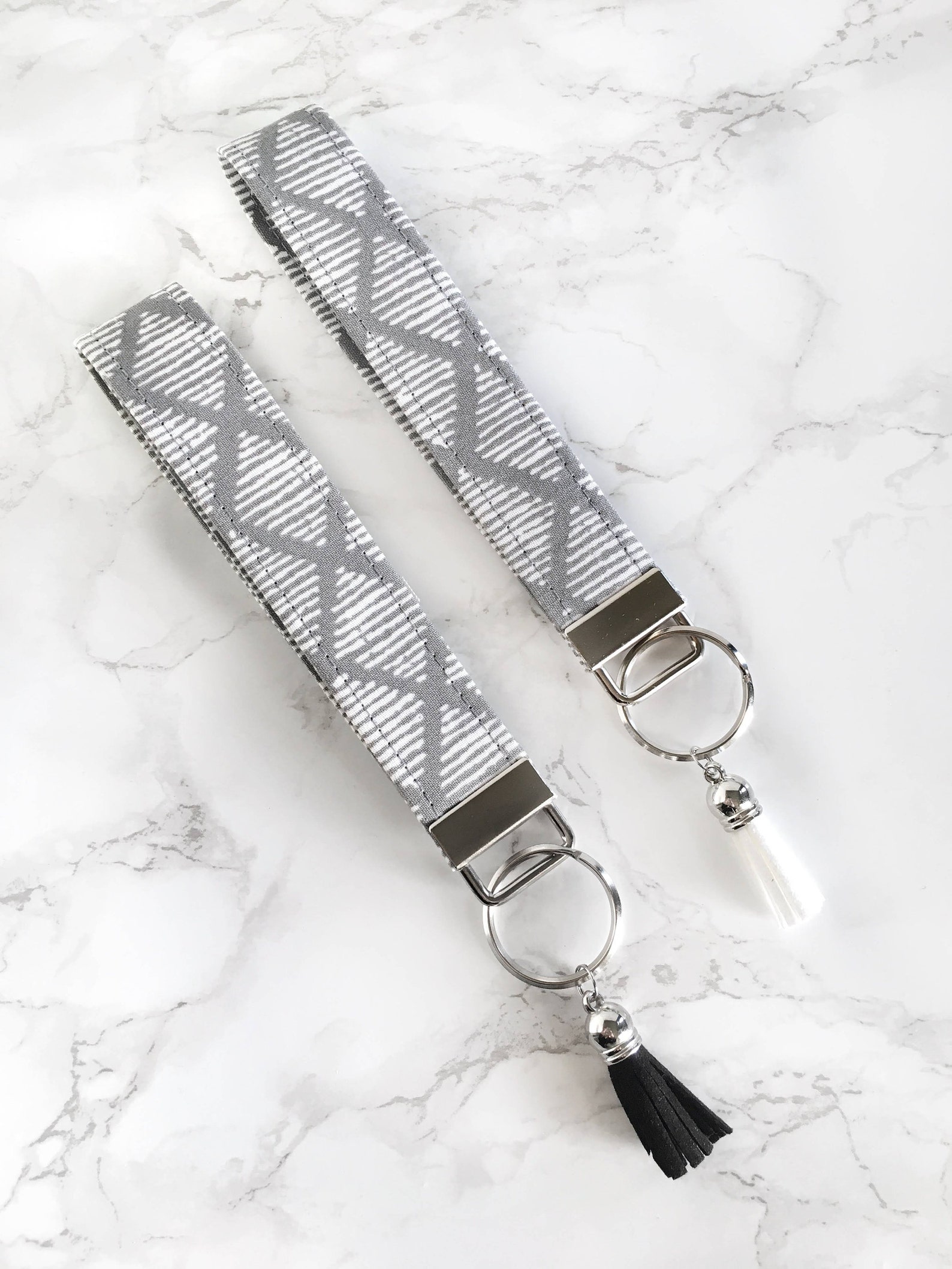 Modern Wristlet Keychain Boho Keychain for Women Navy Key | Etsy