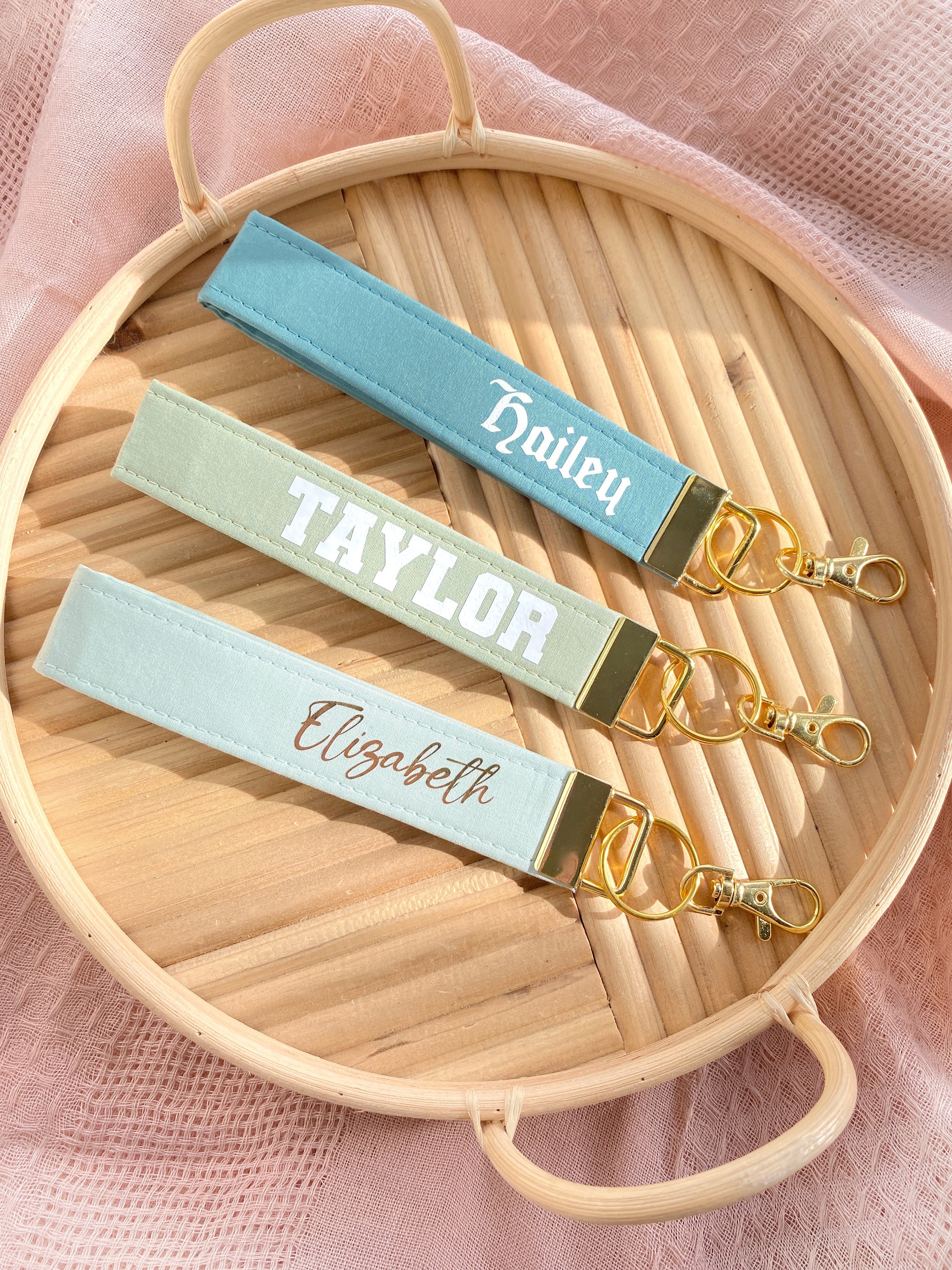 Personalized Name Keychain Wristlet for Women Cute Sweet - Etsy