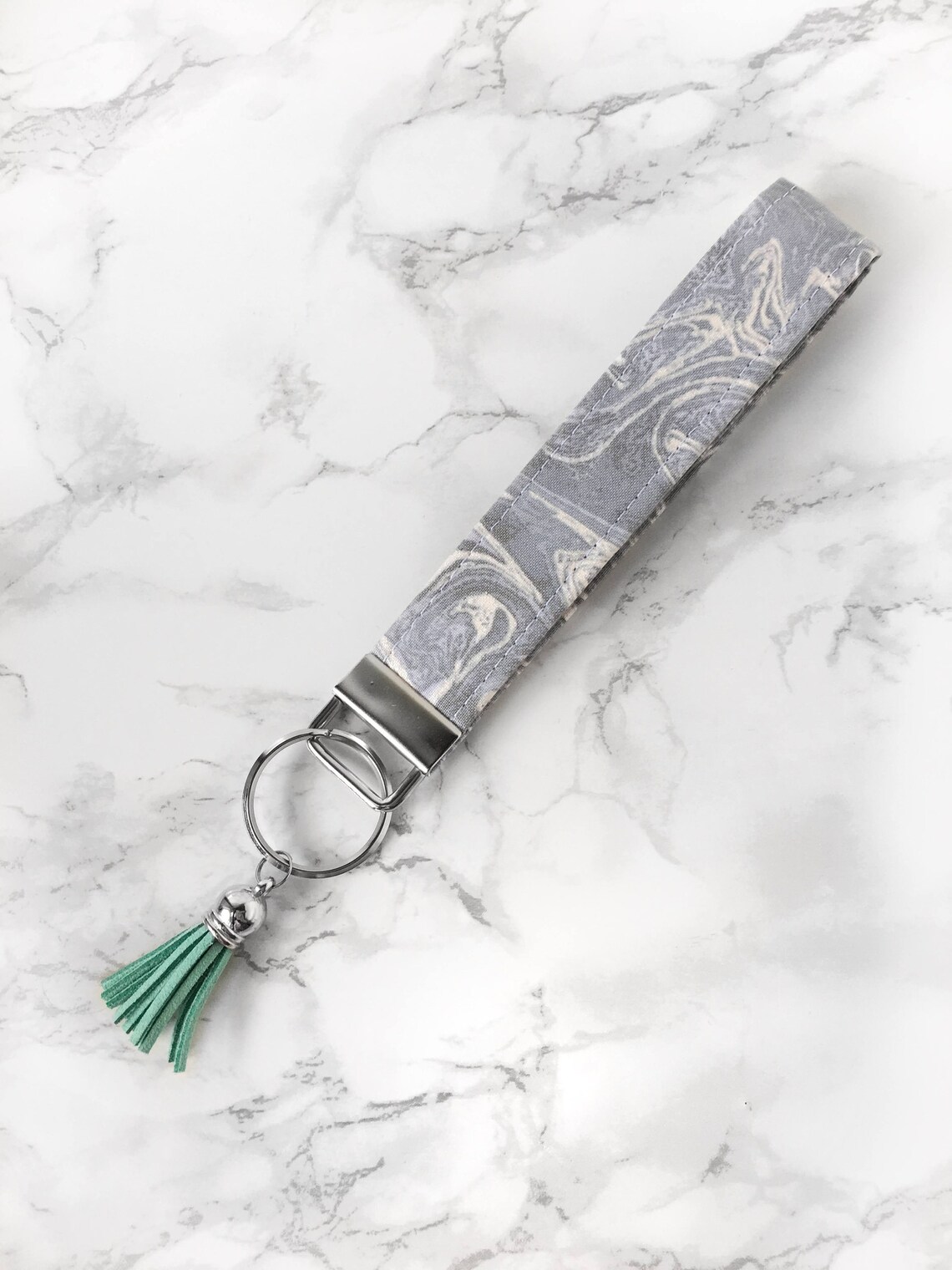 Marble Wristlet Keychain Girly Keychain Marble Key Fob | Etsy