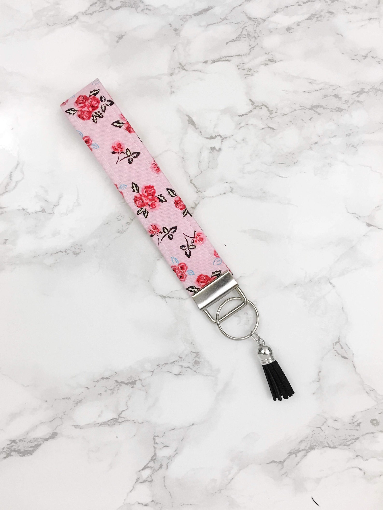 Custom Wristlet Keychain Girly Keychain With Silver Accents - Etsy