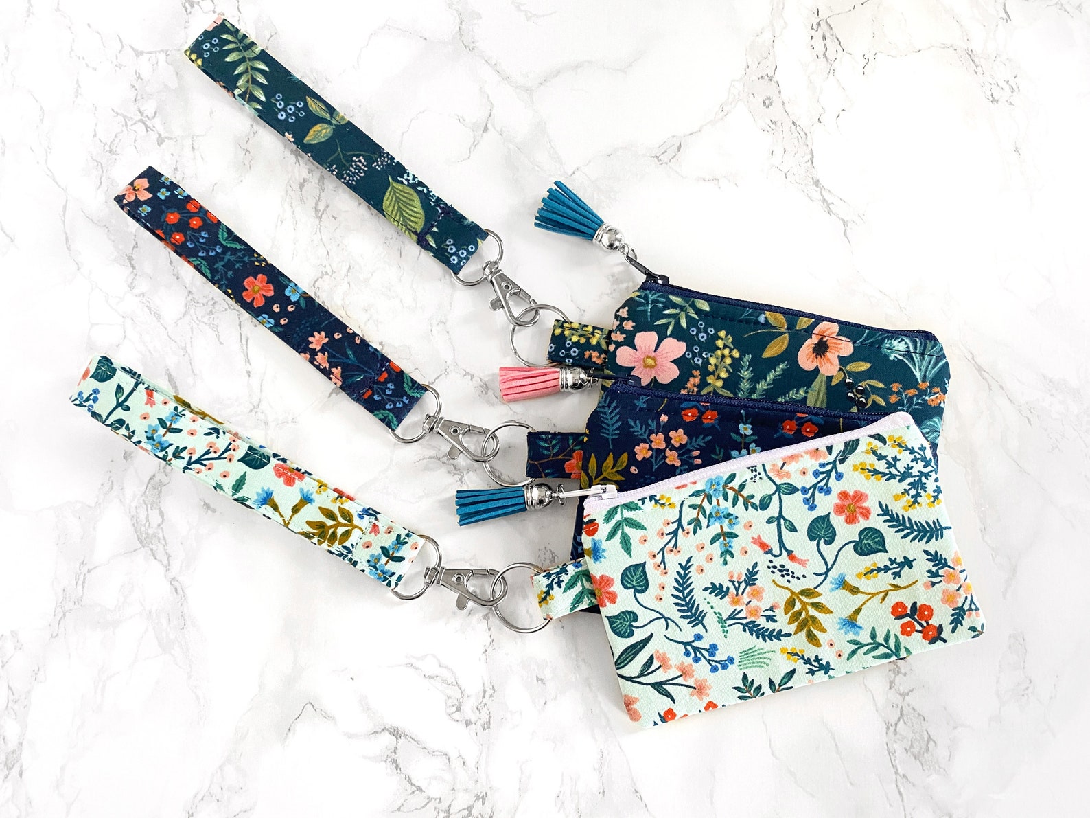 Keychain Wallet Wristlet for Women, Rifle Paper Co Wallet, Keychain ...