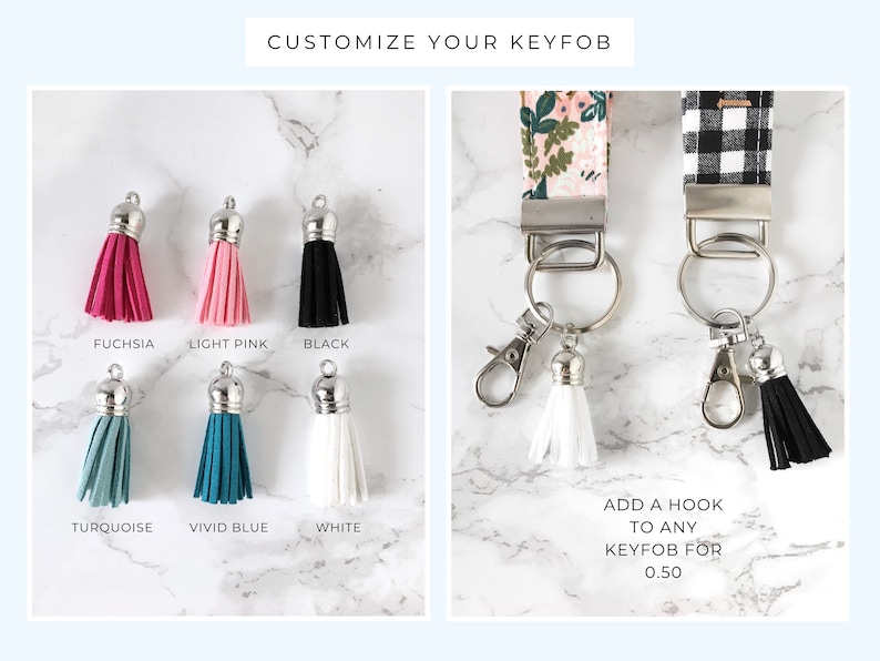 Modern Wristlet Keychain Boho Keychain for Women Navy Key - Etsy