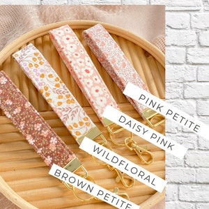 Pink Boho Wristlet Keychain, Gold Key Fob Wristlet, Keychain Wristlet ...