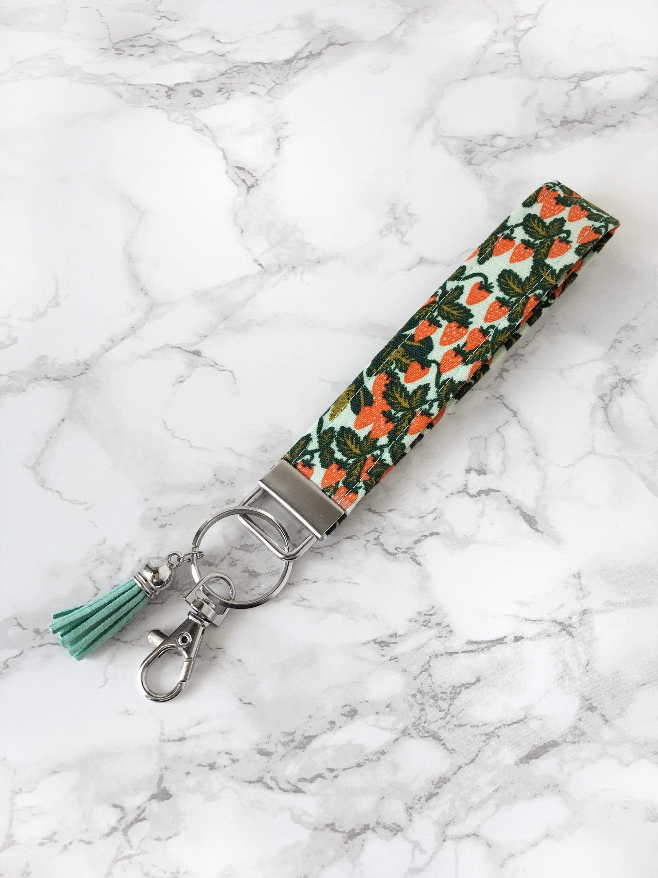 Rifle Paper Co Strawberry Wristlet Keychain Girly Keychain | Etsy