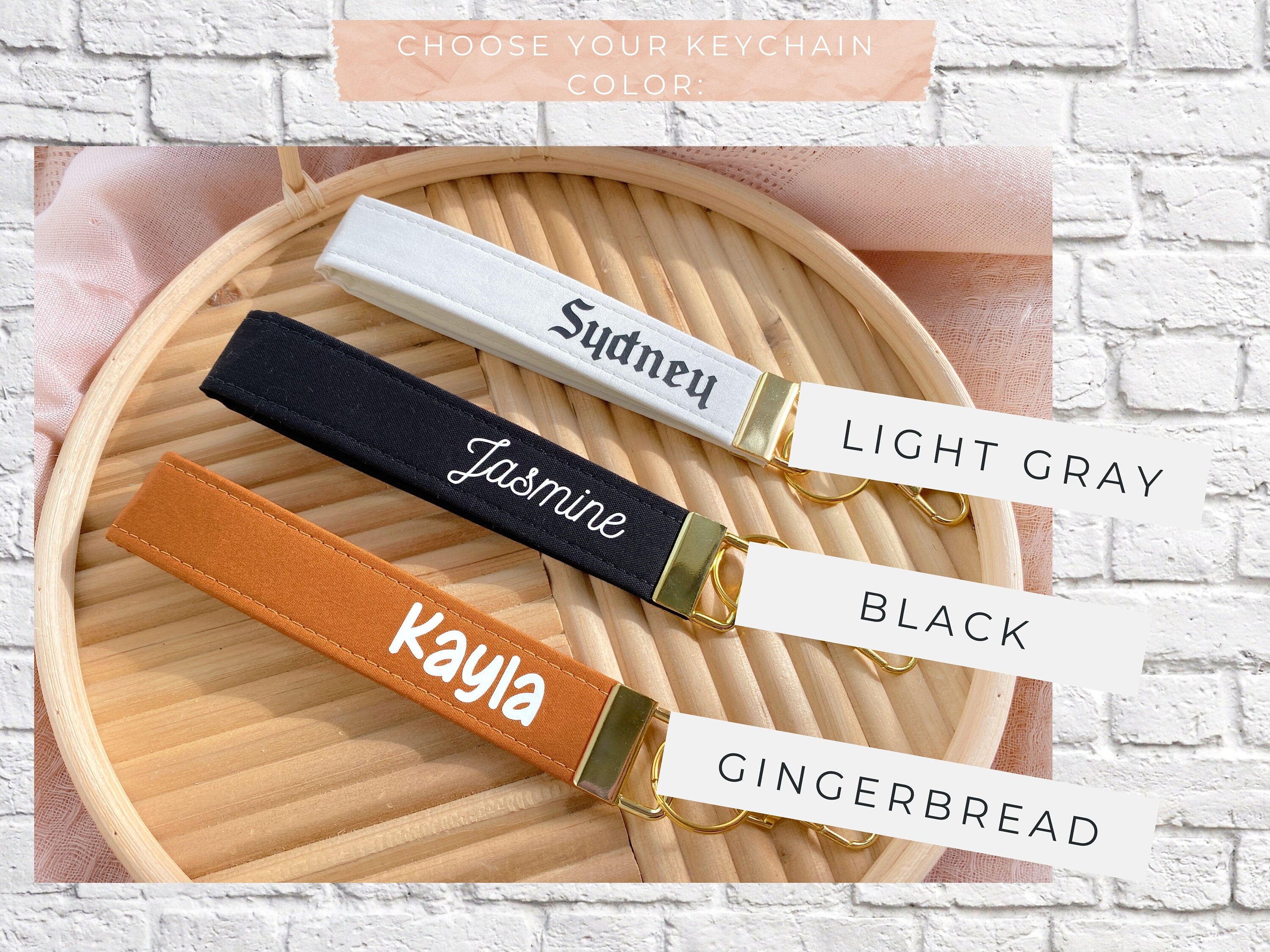 Personalized Name Keychain Wristlet for Women Cute Sweet - Etsy