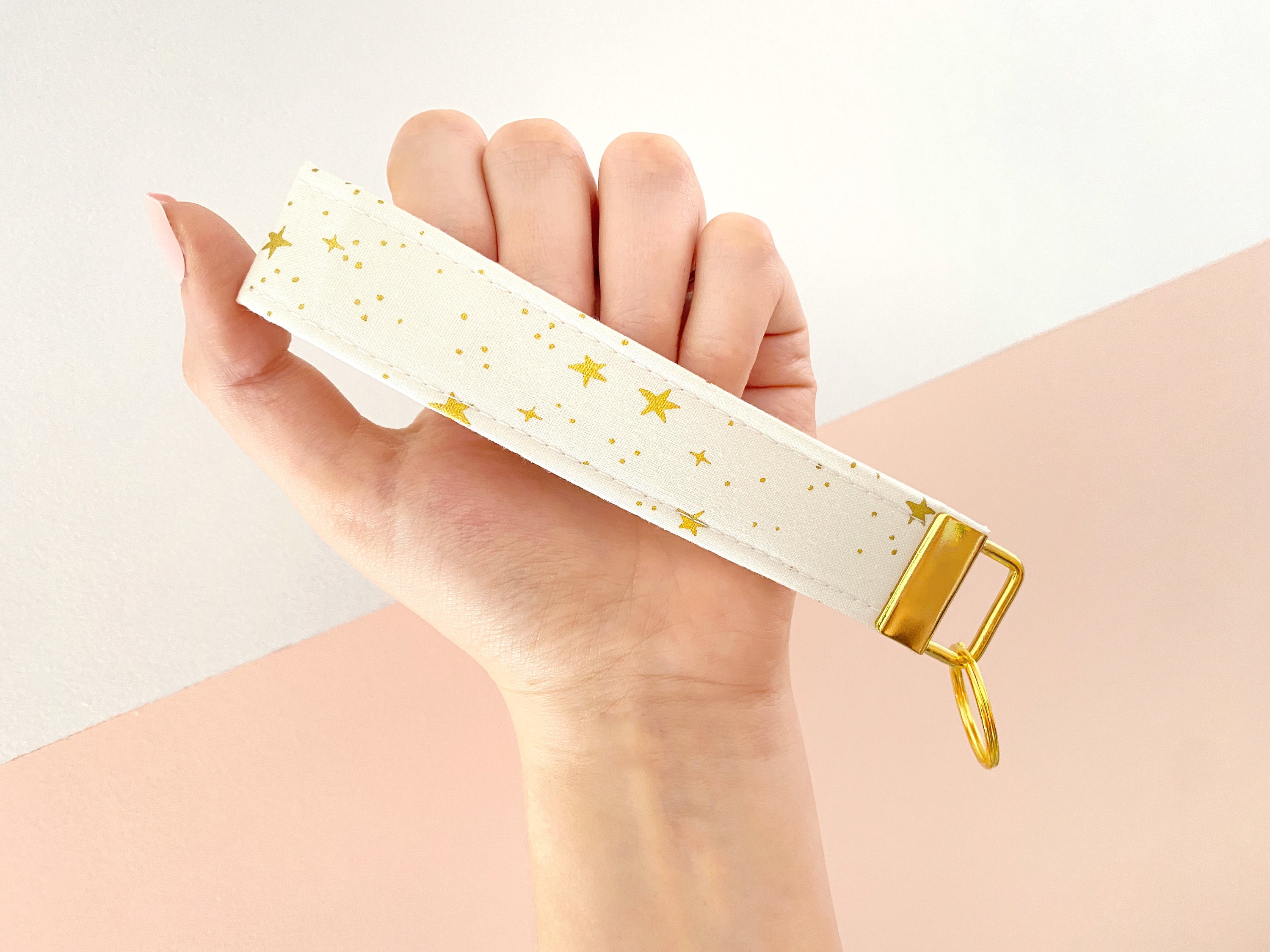 Wristlet Keychain Gold Key Fob Wristlet Star Keychain - Etsy