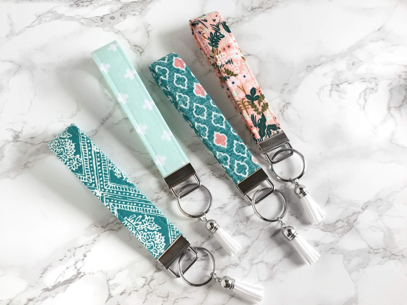 Wristlet Keychain for Women Custom Turquoise Girly Keychain - Etsy