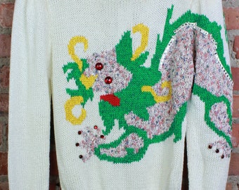 Knit Dragon Sweater - Etsy