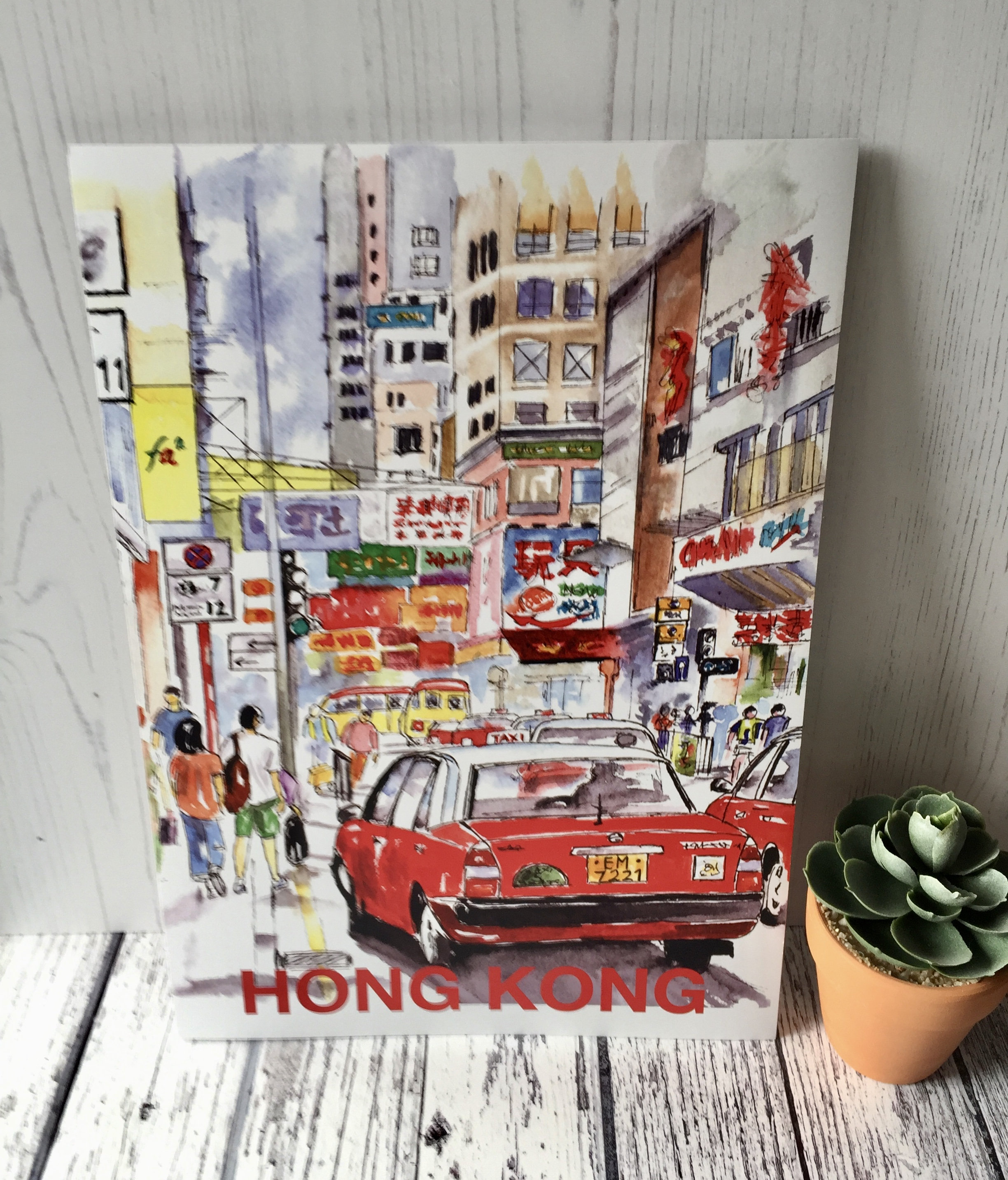 Hong Kong Wall Art Low Cost A4 Asia Watercolour - Etsy UK