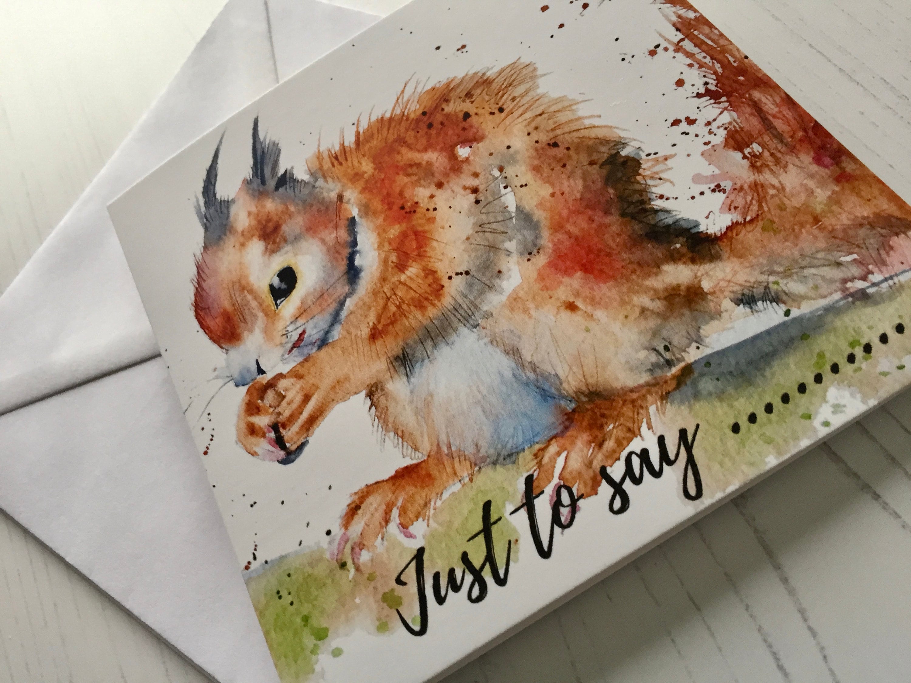 Red Squirrel Note Cards 3 Cards With White Envelopes - Etsy Denmark