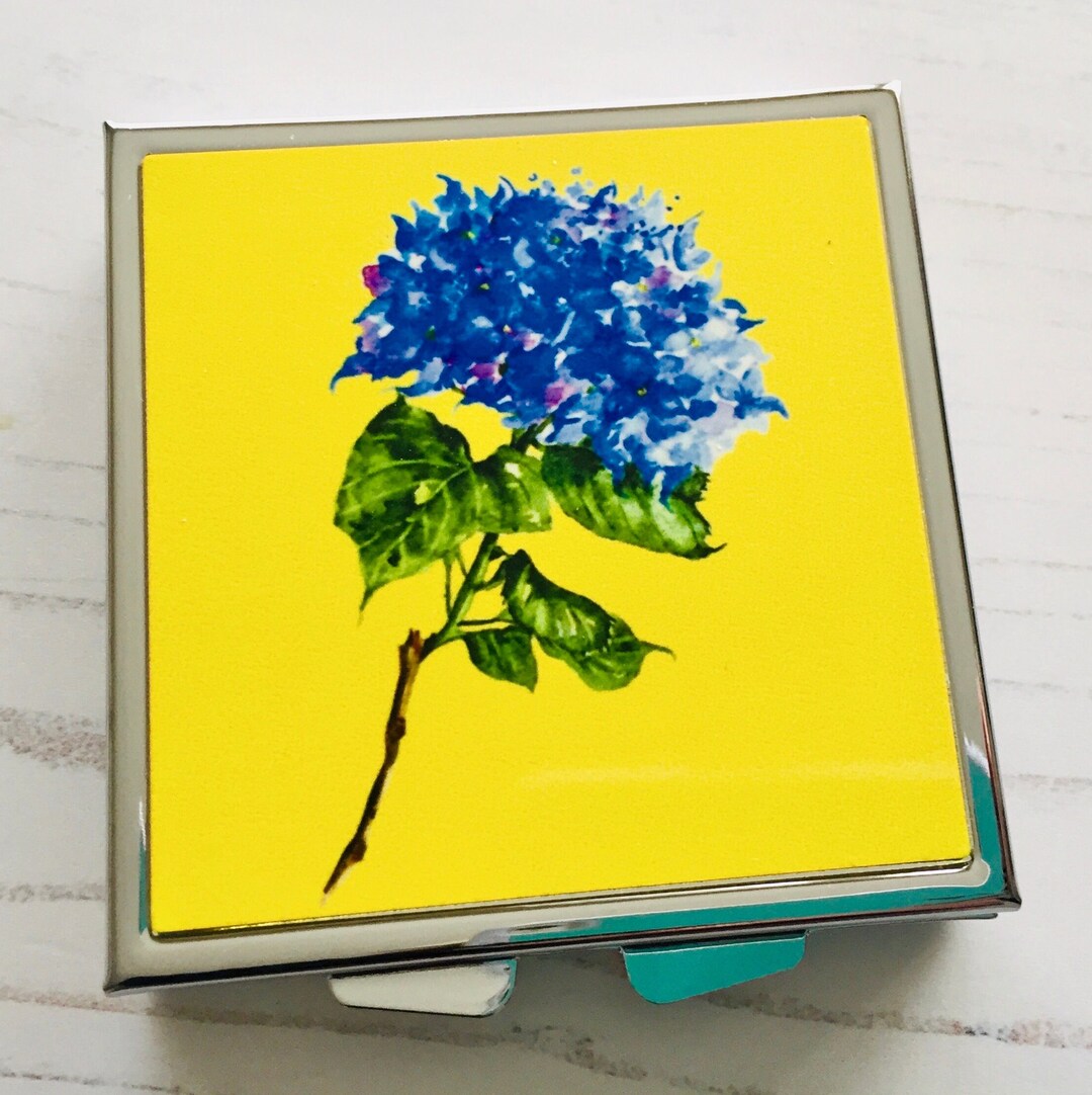Hydrangea Pillbox Earring Box Floral Earring Caddy Floral Pill Box Gift ...