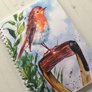 Robin Notebook A5 Spiral Bound Notepad Wildlife Art - Etsy