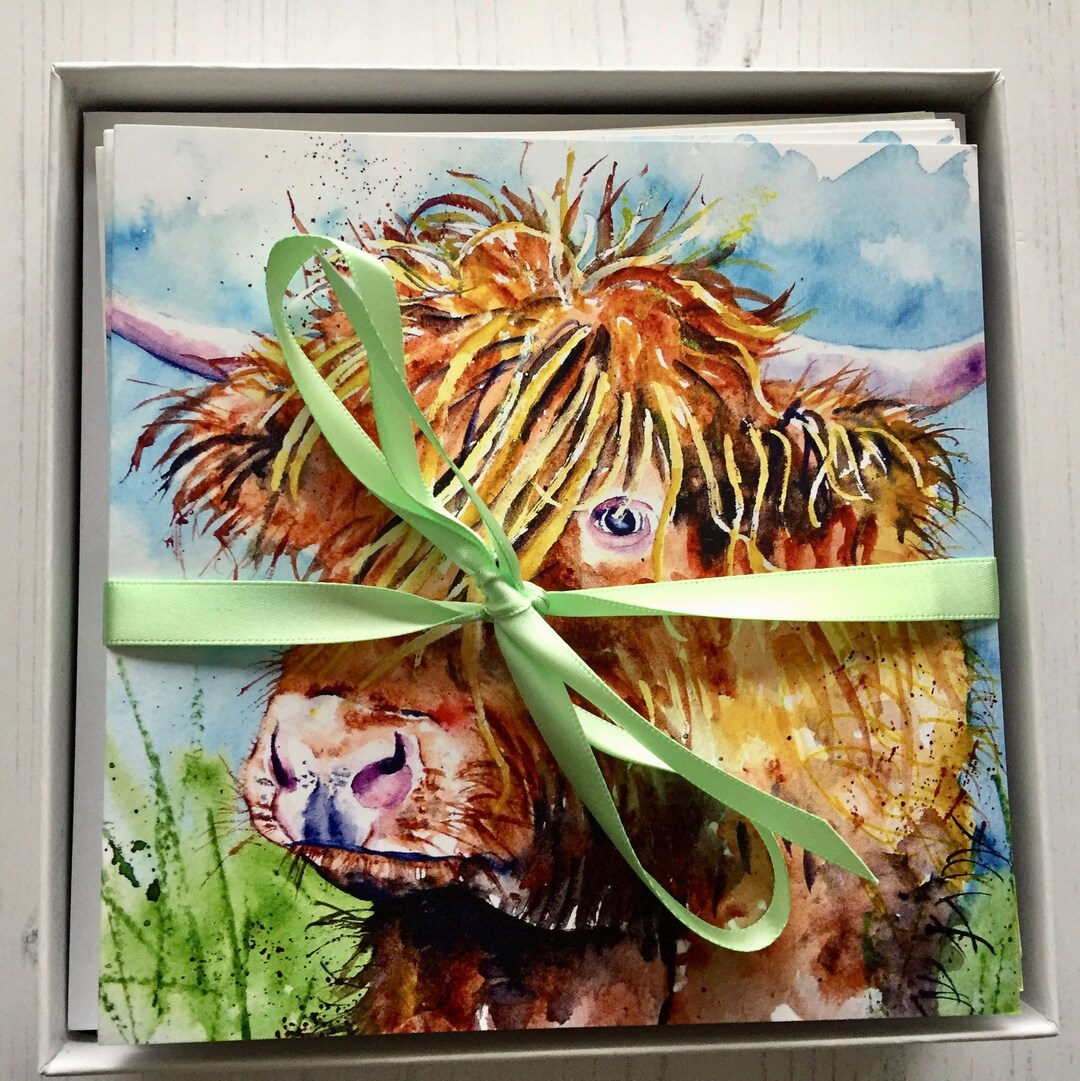 Greetings Card Gift Box Animal Cards Selection box of 8 luxury Set ...