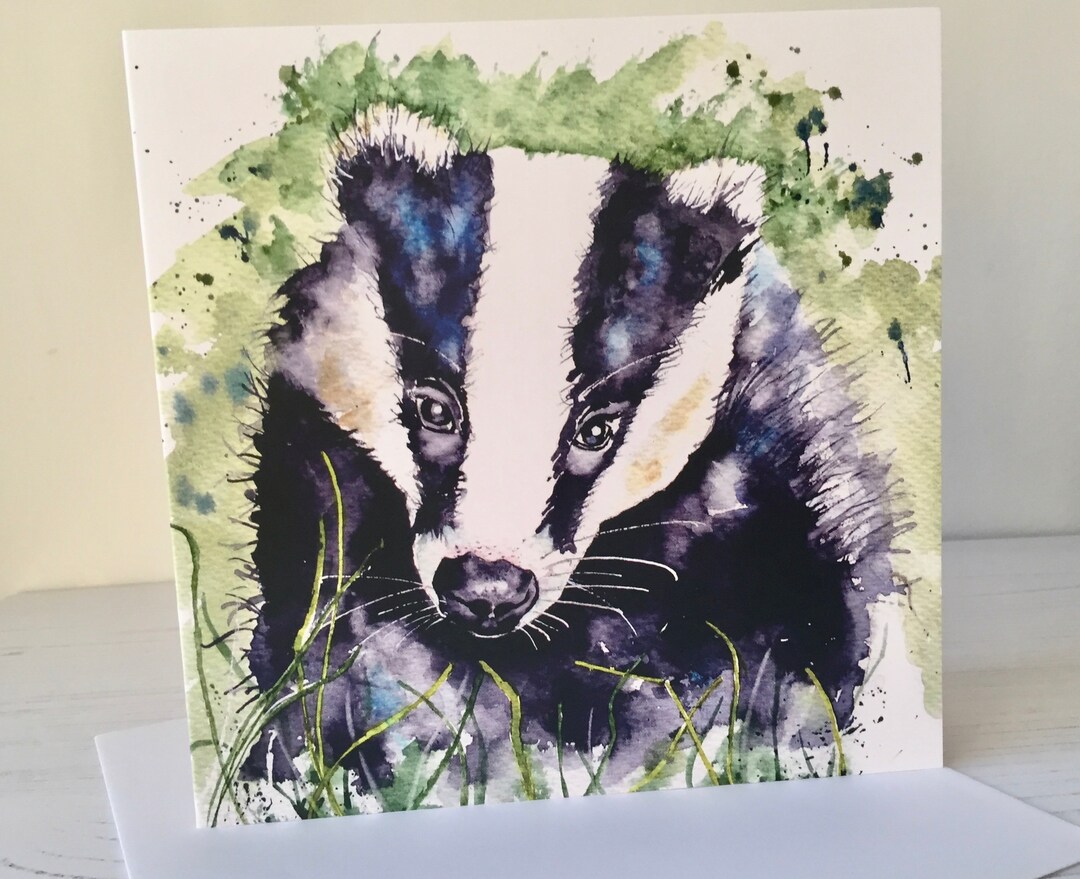 Bertie Badger Greetings Card 047 animal Card Wildlife - Etsy