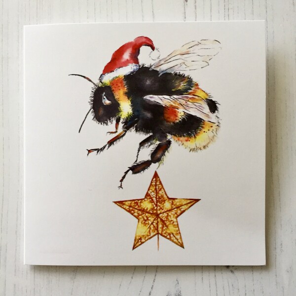 Bee Christmas Card - Etsy UK