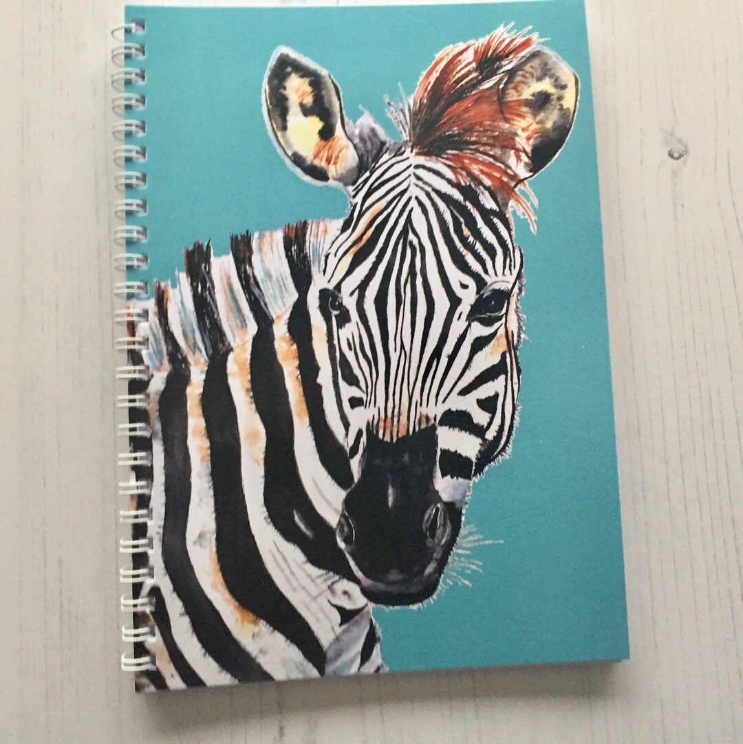 Zebra Notebook A5 Spiral Bound Notepad Wildlife Art Notebook Zebra ...