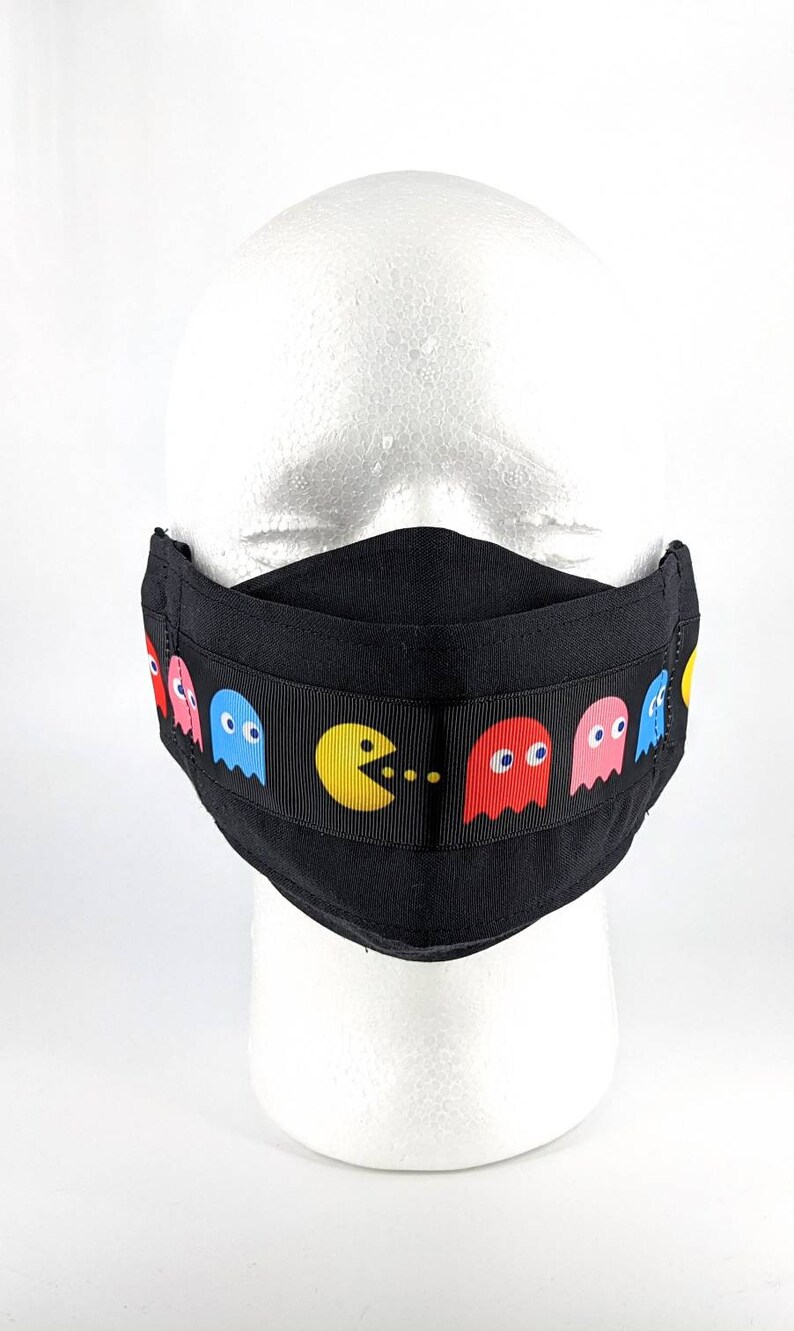 Pac Man Video Game Face Mask 3D Adult Kids Washable Reusable | Etsy