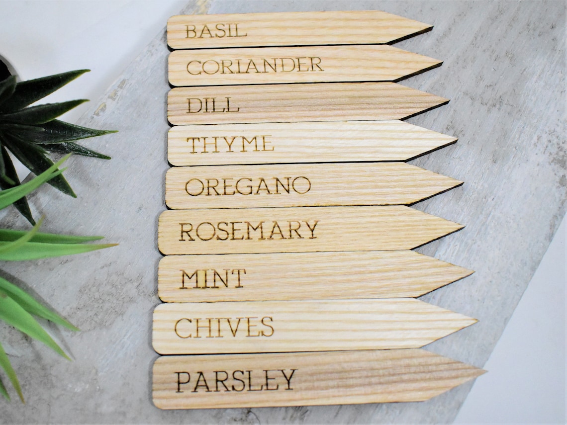 Custom Engraved Wood Garden Plant Labels Gardener Gift - Etsy