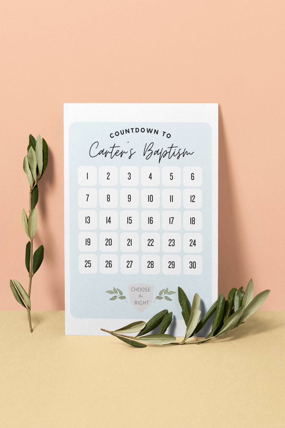 Baptism Countdown Personalized for You - Etsy