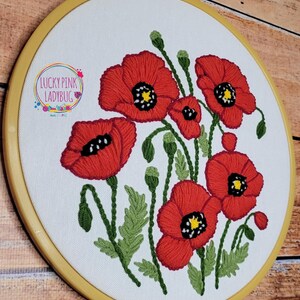 Poppy Flowers Punch Needle Embroidery Kit, Starter Kit, Beginner Punch ...