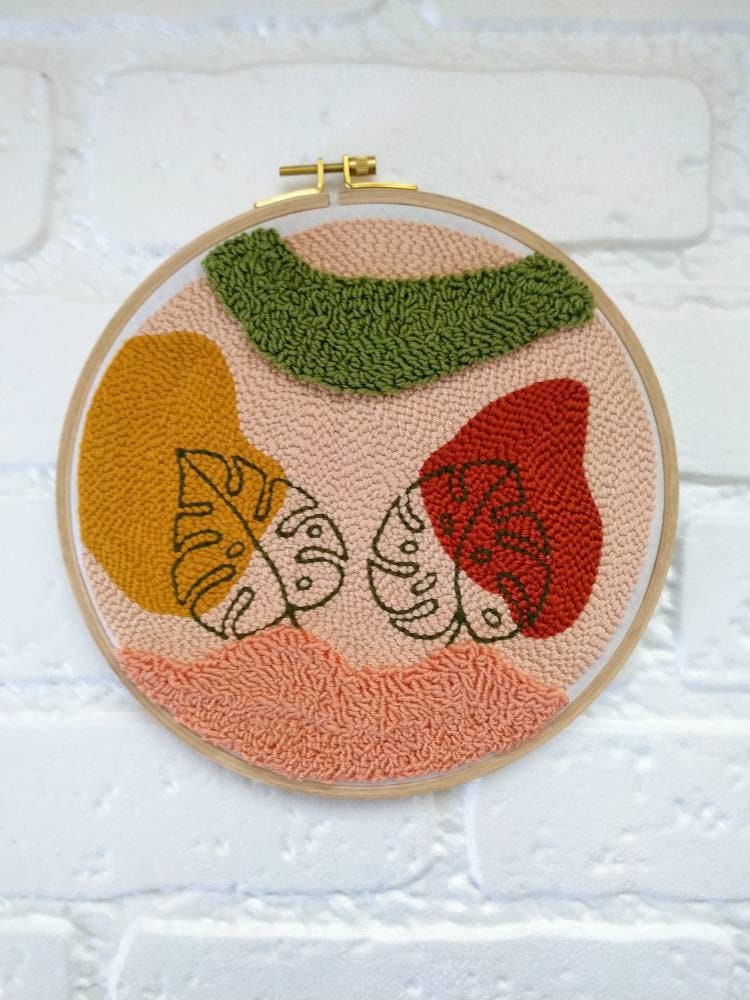 Abstract Monstera Punch Needle Kit Starter Kit Punch Needle | Etsy