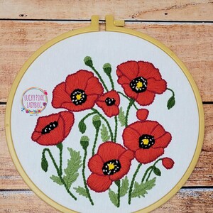 Poppy Flowers Punch Needle Embroidery Kit, Starter Kit, Beginner Punch ...