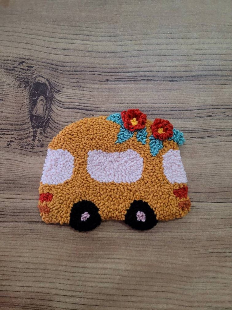 Retro Coaster Mug Coaster Colorful Coaster Punch Needle - Etsy