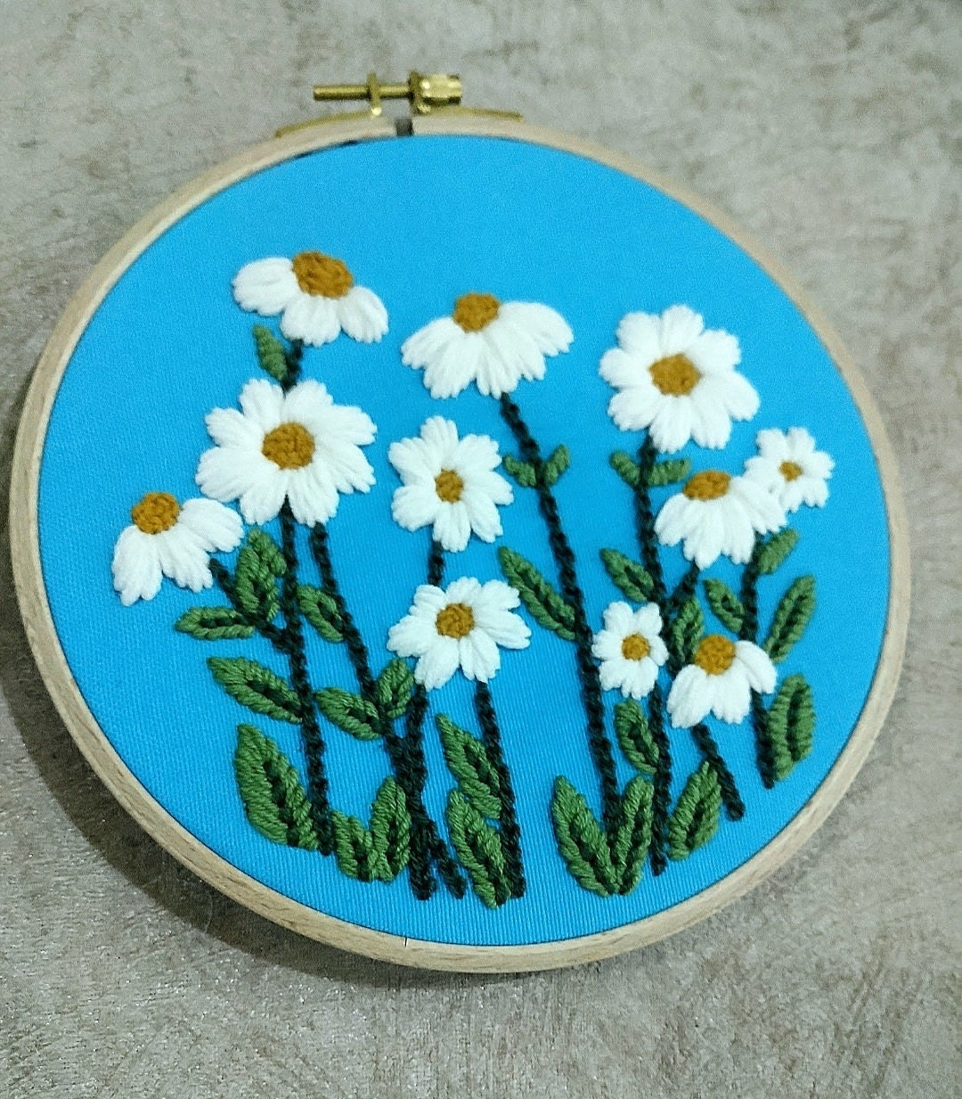 Daisy Punch Needle Embroidery Kit, Starter Kit, Floral Punch Needle Kit ...