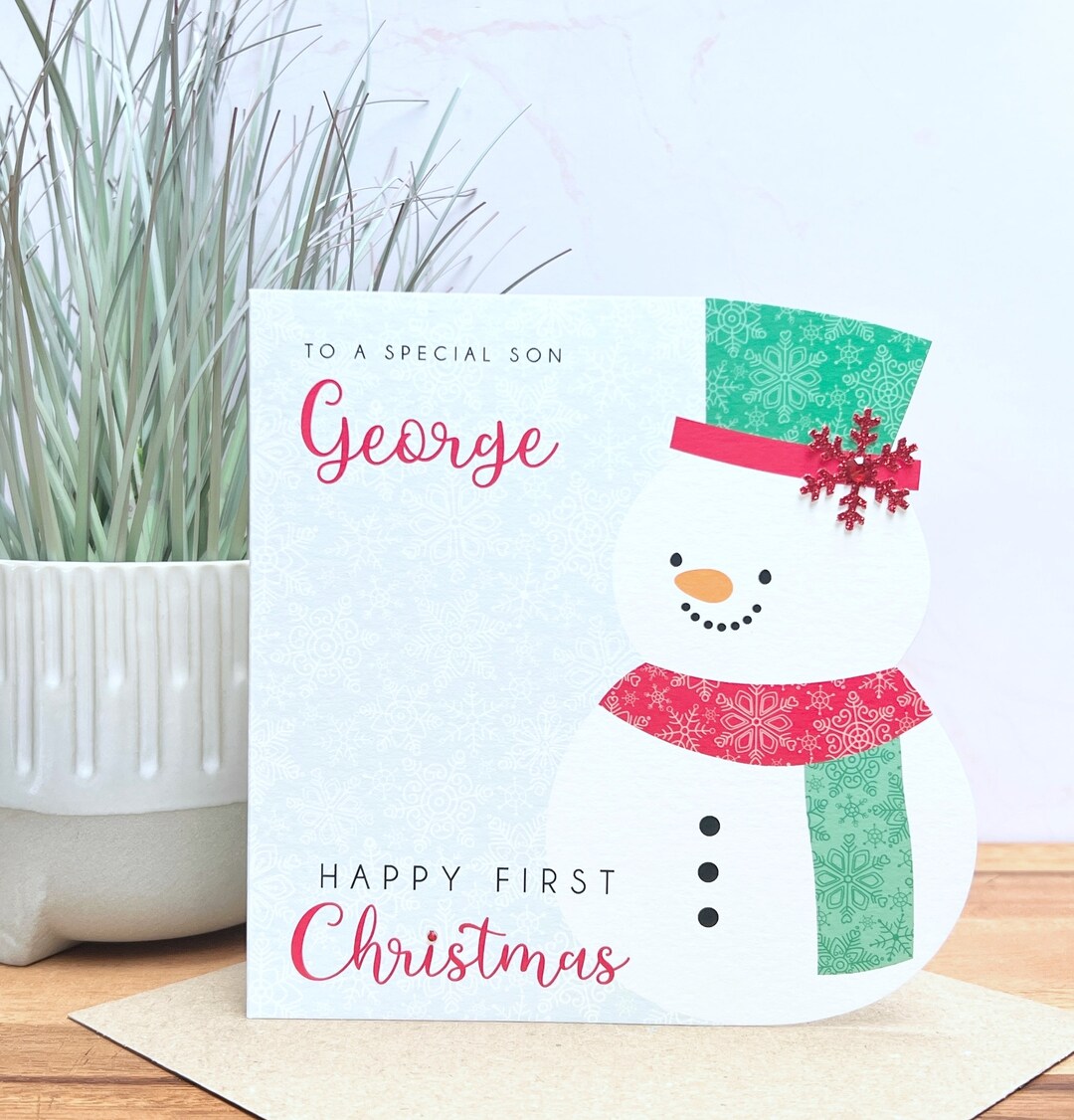Personalised Handmade Children's Christmas Card, 1st Christmas Card ...