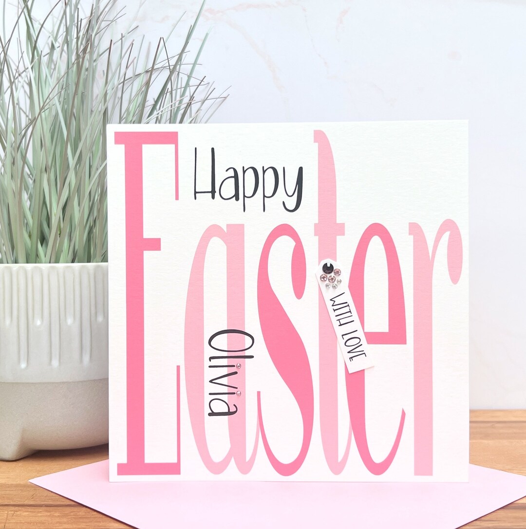 Personalised Handmade Girl Easter Card/first 1st Easter Card - Etsy