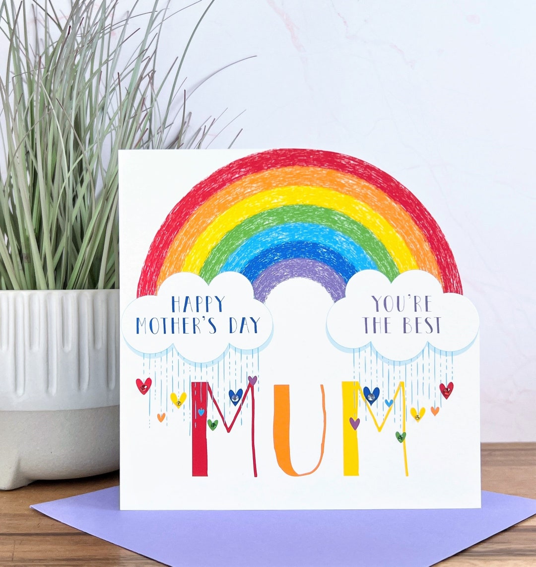 Personalised Handmade Rainbow Mother's Day Card MUM - Etsy