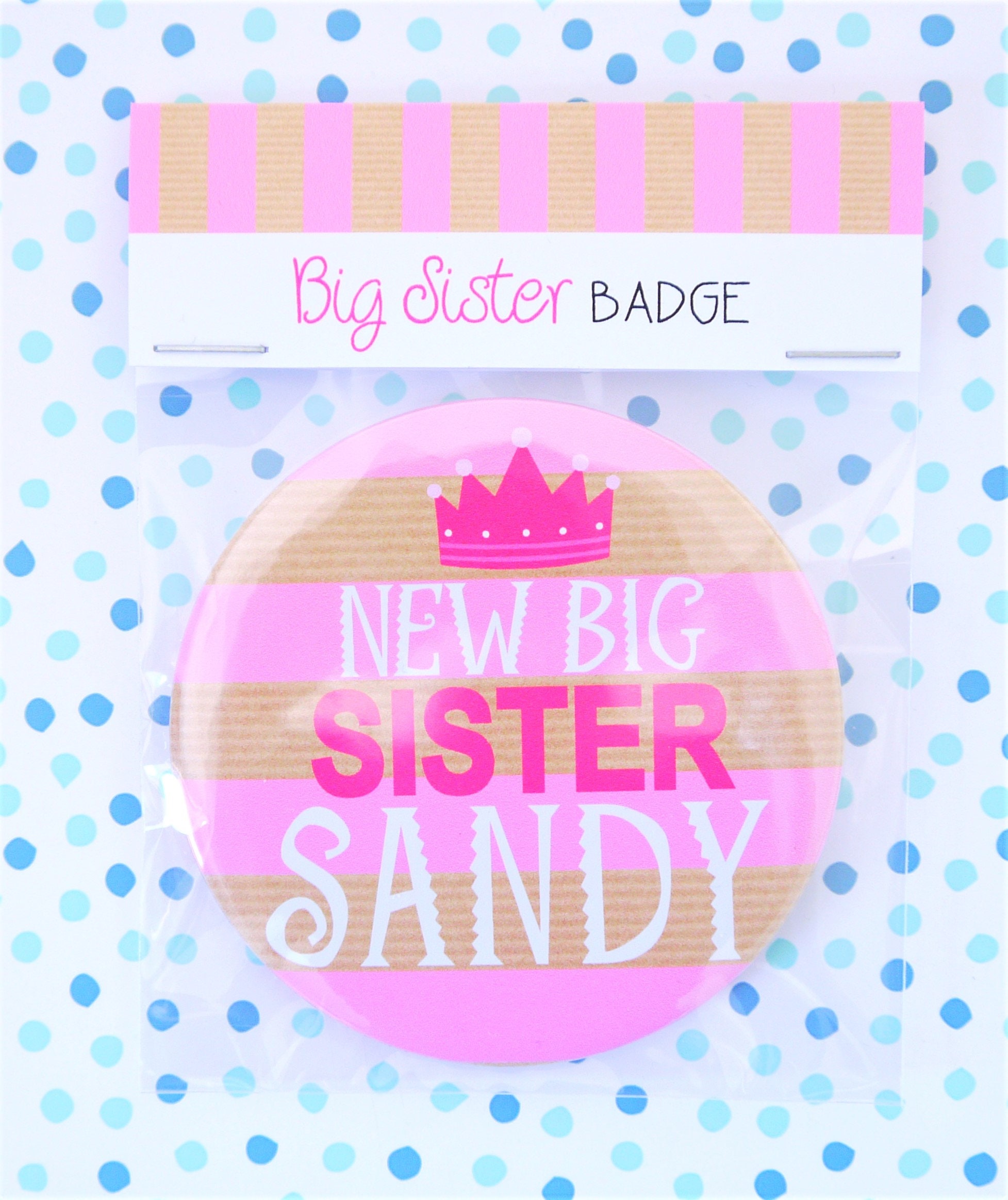 Personalised New Big Sister Badge | Etsy